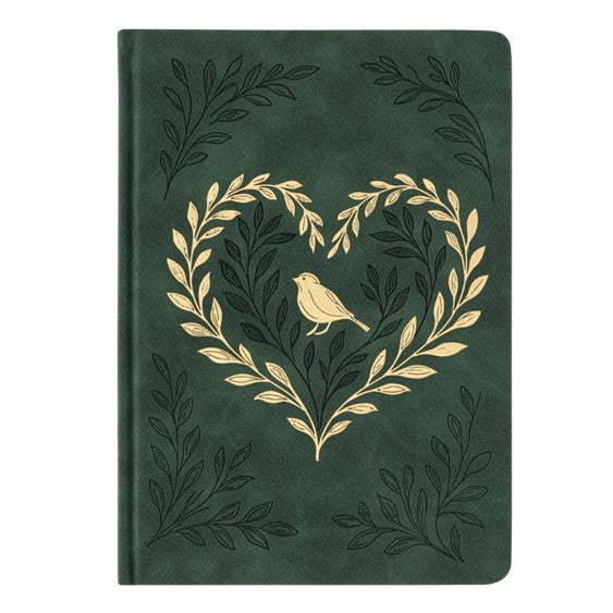 Vintage Floral Notebook A5 — Soft Faux Leather with Gold Foil Details ...